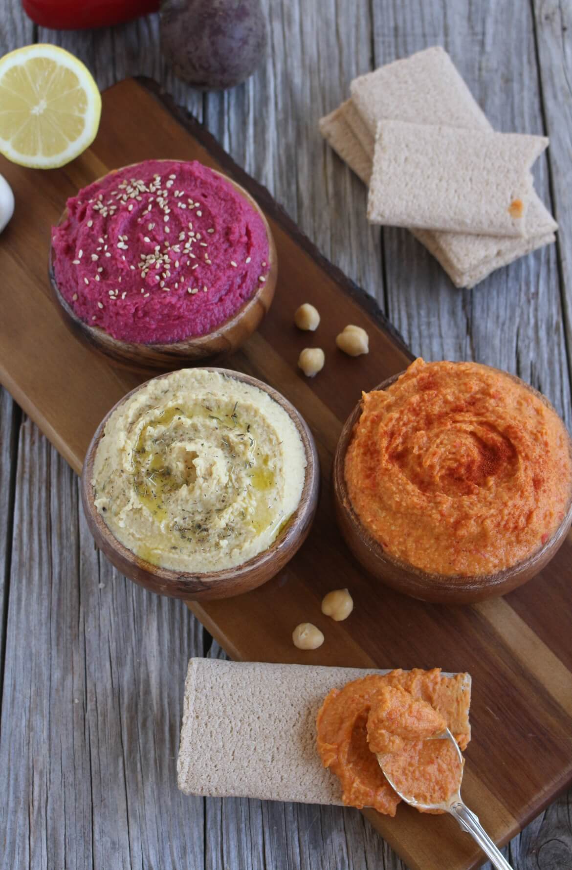 Como fazer hummus (tradicional, pimentos e beterraba) - Made by Choices